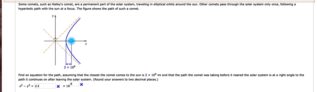 SOLVED:Some comets such Halley' comet permanent part the solar system travelino hyperbolic path ...