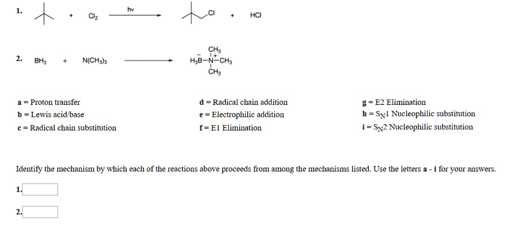SOLVED: HCI CH; BH, N(CHsh HjB-N+CHs CH, a = Proton transfer b = Lewis ...