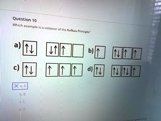 SOLVED: Question 10 Which example is. violation = ofthe Aufbau ...