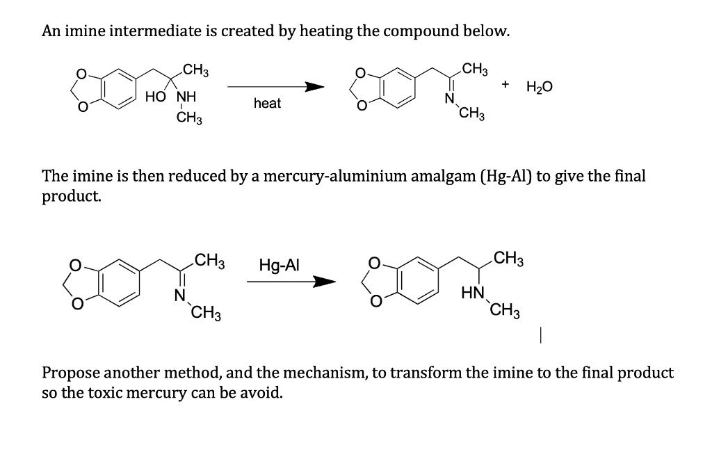 SOLVED:An imine intermediate is created by heating the compound below ...