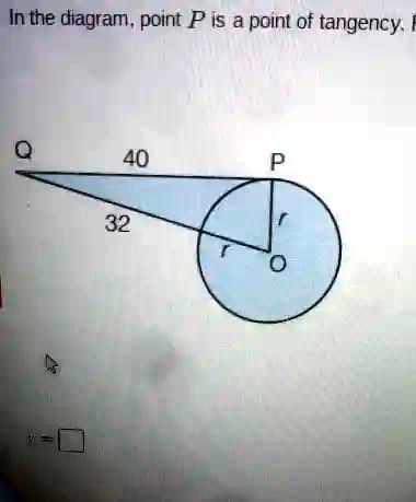SOLVED: In the diagram , point P is a point of tangency: 40 32