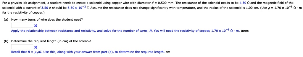 SOLVED: physics lab assignment; studcnt nccds solenoid with current 0l ...