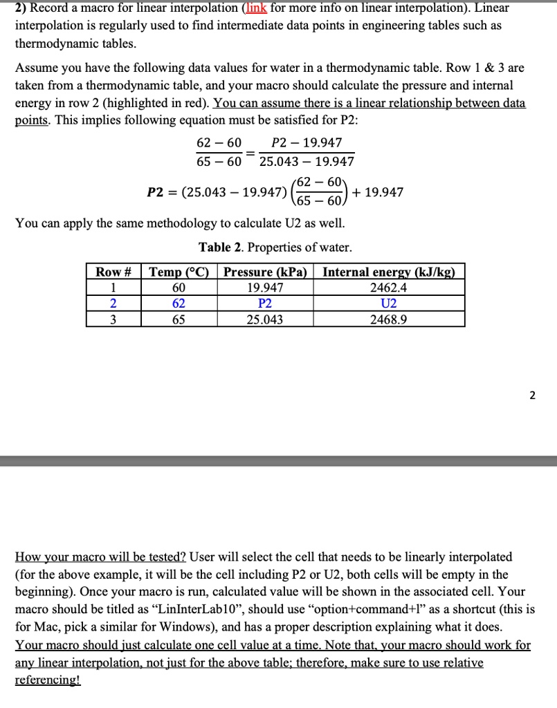 2) Record a macro for linear interpolation (link for more info on ...