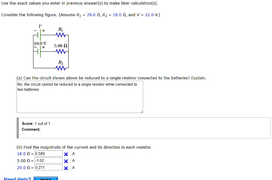 Use the exact values you enter In previous answer(s) to make later ...