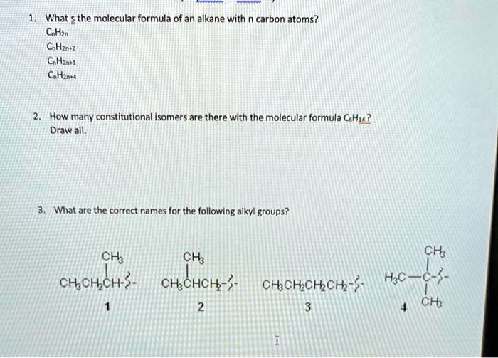 SOLVED: What is the molecular formula of an alkane with carbon atoms ...
