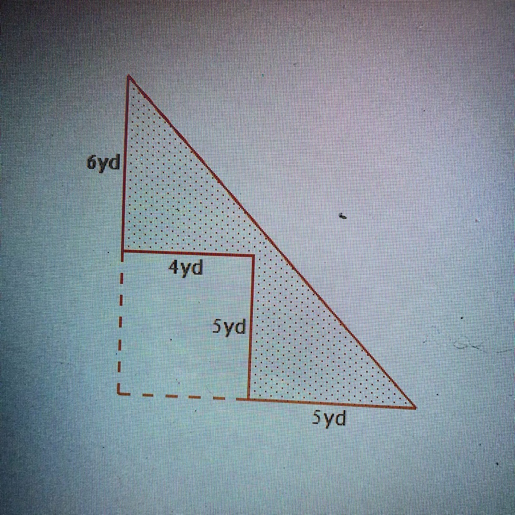 SOLVED: 'A rectangle is removed from a right triangle to create the shaded region shown below ...