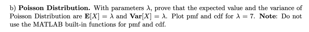b poisson distribution with parameters a prove that the expected value ...