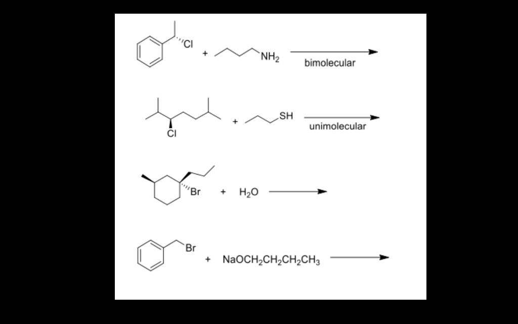 SOLVED: Draw the major product for the following substitution reactions, including ...