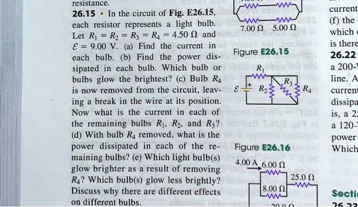 resistance 2615 in the circuit of fig e2615 each resistor represents ...