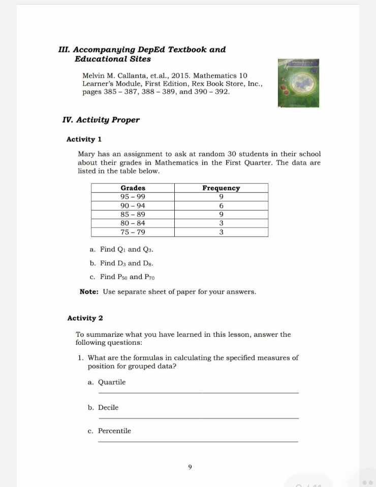 SOLVED: III. Accompanying DepEd Textbook and Educational Sites Melvin M ...