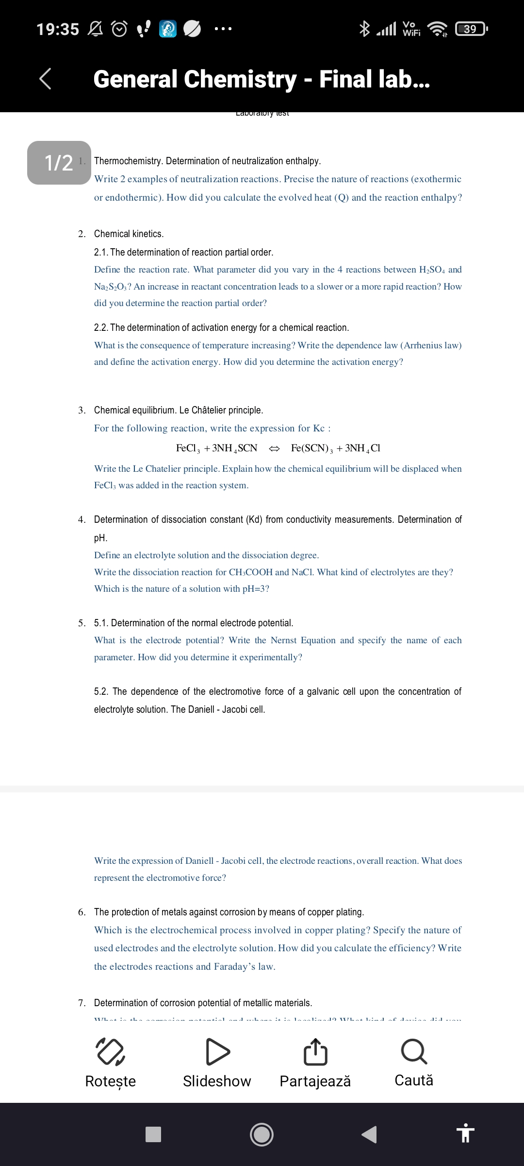 8. all WWFi^v ?? 39 General Chemistry - Final lab... 1/21 ...