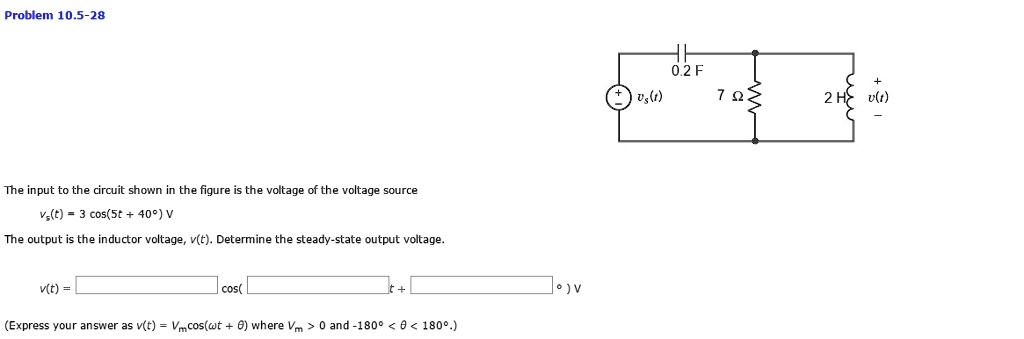 Problem 10.5-28 The input to the circuit shown in the figure is the voltage of the voltage ...