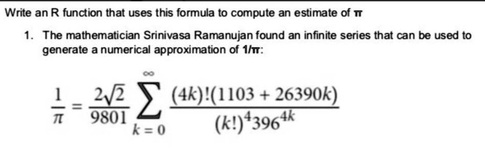 SOLVED: Write an R function that uses this formula to compute an ...