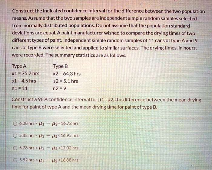 construct the indicated confidence interval for the difference between ...