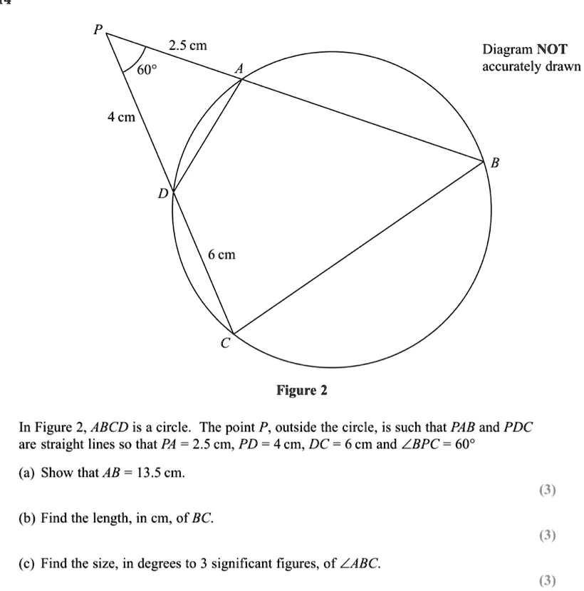 Solved Figure 2 In Figure 2 A B C D Is A Circle The Point P Outside