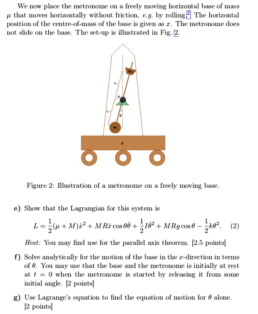 SOLVED: Problem - a massless stiff rod with two masses m1 and m2 ...