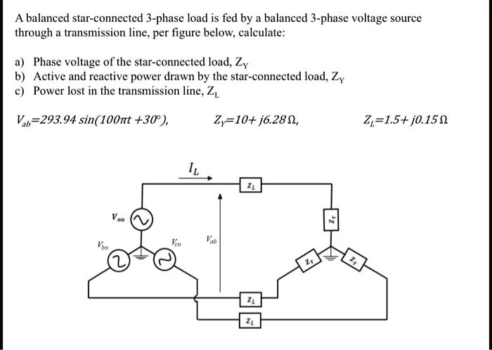 SOLVED: Texts: A balanced star-connected 3-phase load is fed by a balanced 3-phase voltage ...
