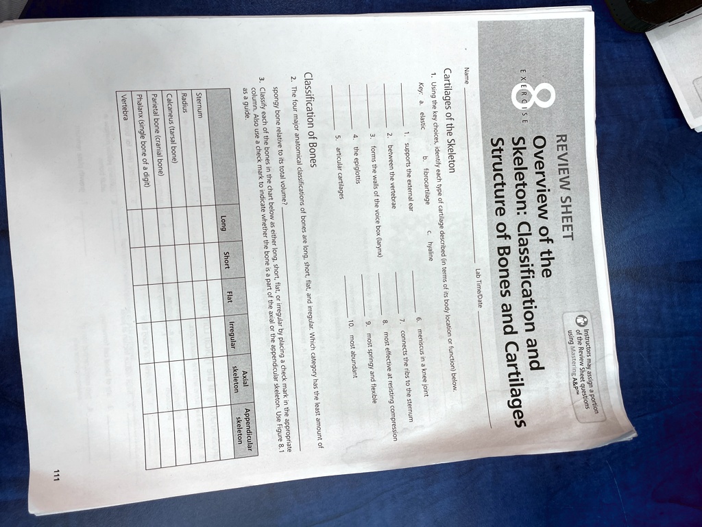 8 EXERCISE Name REVIEW SHEET Overview of the Instructors may assign a portion of the Review ...