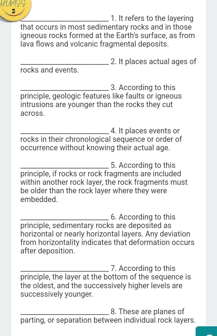 1. It refers to the layering that occurs in most sedimentary rocks and ...