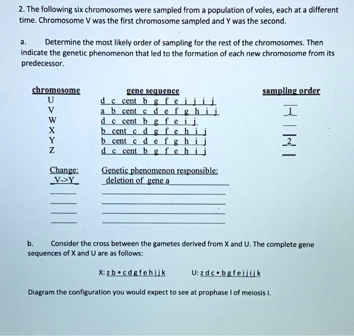 2. The following six chromosomes were sampled from a population of ...