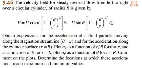 SOLVED: Please provide MATLAB code for plotting. 5.46: The velocity ...