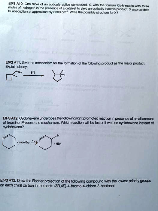 SOLVED:EP3 A1O. Cne md? of an oplically ective compound, with Ina ...