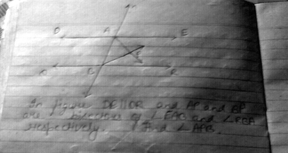 In figure DEOR and AP and BP are bisectors of ∠EAB and ∠RBA...