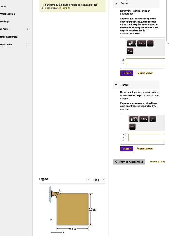 SOLVED: A.) Determine its initial angular acceleration. B.) Determine the x and y components of ...