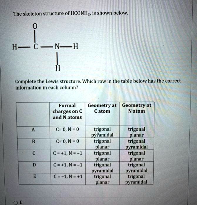 the skeleton structure of hconhz is shown below hcnh complete the lewis ...
