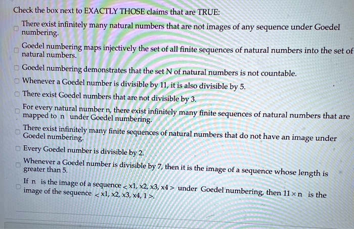 SOLVED: Check the box next to EXACTLY THOSE claims that are TRUE: There ...