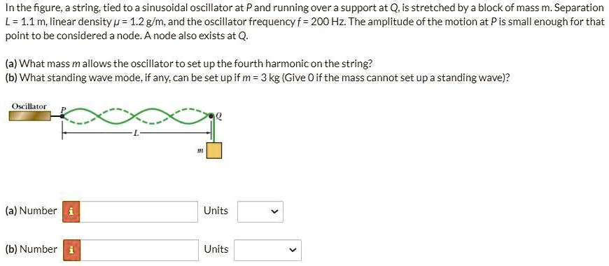 SOLVED: What mass m allows the oscillator to set up the fourth harmonic ...