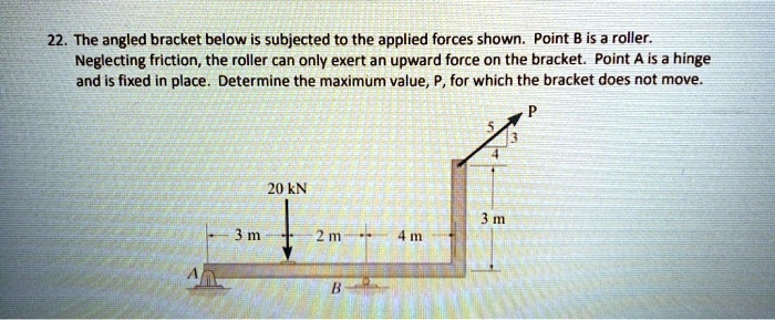 22. The angled bracket below is subjected to the applied forces shown ...