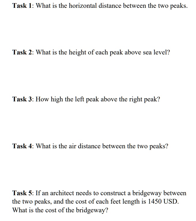 SOLVED:Task I: What is the horizontal distance between the two peaks ...
