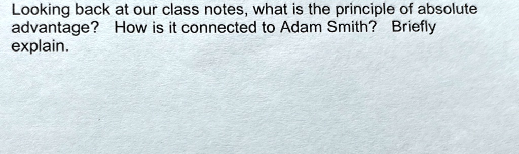 looking back at our class notes what is the principle of absolute ...
