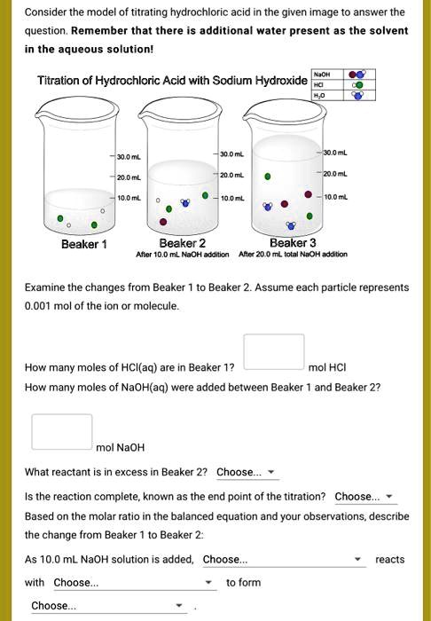 SOLVED: Consider the model of titrating hydrochloric acid in the given ...