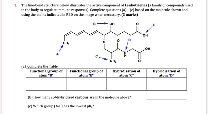 SOLVED: The line-bond structure below illustrates the active component ...