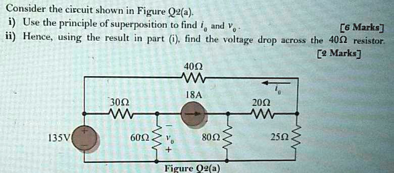 SOLVED: Consider the circuit shown in Figure Q2a). i) Use the principle of superposition to find ...