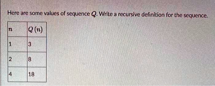 Solved Here Are Some Values Of Sequence Q Write A Recursive 2553