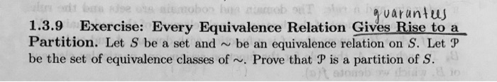 Solved Varuntuj 1 3 9 Exercise Every Equivalence Relation Gives Rise