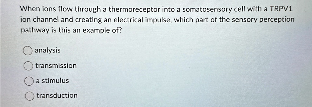 when ions flow through a thermoreceptor into a somatosensory cell with ...