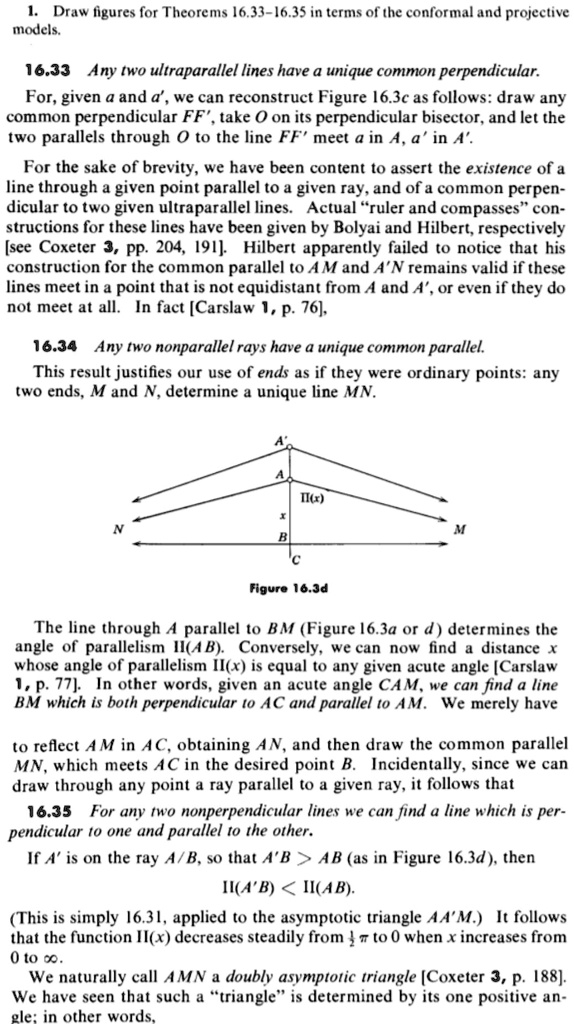 Hyperbolic Geometry Only Do The Conformal Model 1 Draw Figures For Theorems 16331635 In Terms Of