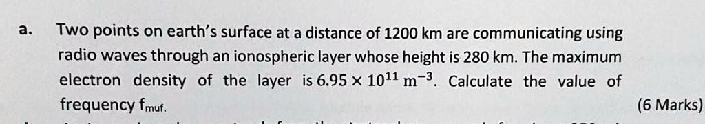 SOLVED: Two points on Earth's surface at a distance of 1200 km are ...
