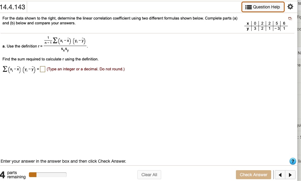 144143 question help for the data shown to the right determine the ...