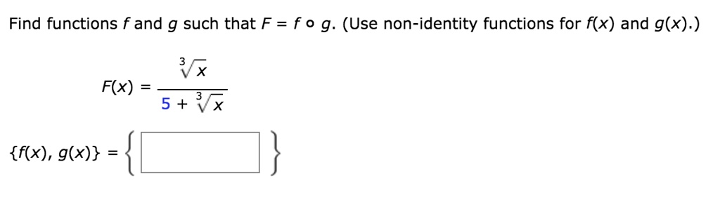 Find Functions F And G Such That F F 0 G Use Non Identity Functions For