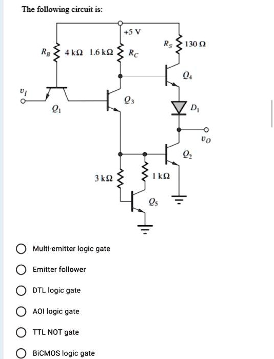 SOLVED: The following circuit is: Rs = 130Î© RB