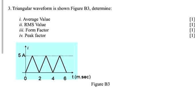 SOLVED: Triangular waveform is shown in Figure B3. Determine: i ...