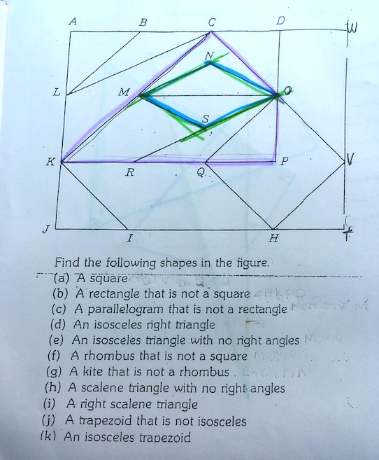 find the following shapes in the figure a 7a square a rectangle that is ...