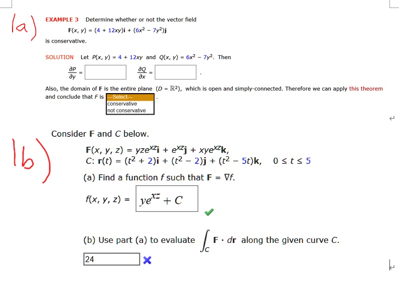 example 3 determine whether or not the vector field la fx y 2xyi 6x 7yj conservative solution ...