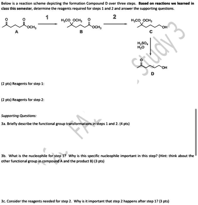 SOLVED: Below reaction scheme depicting the formation Compound over ...