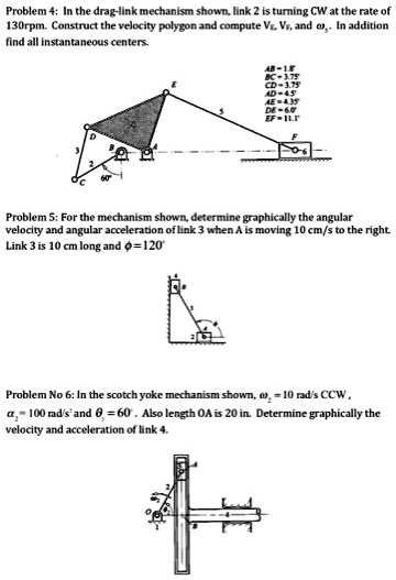 Problem 4: In the drag-link mechanism shown, link 2 is turning CW at ...